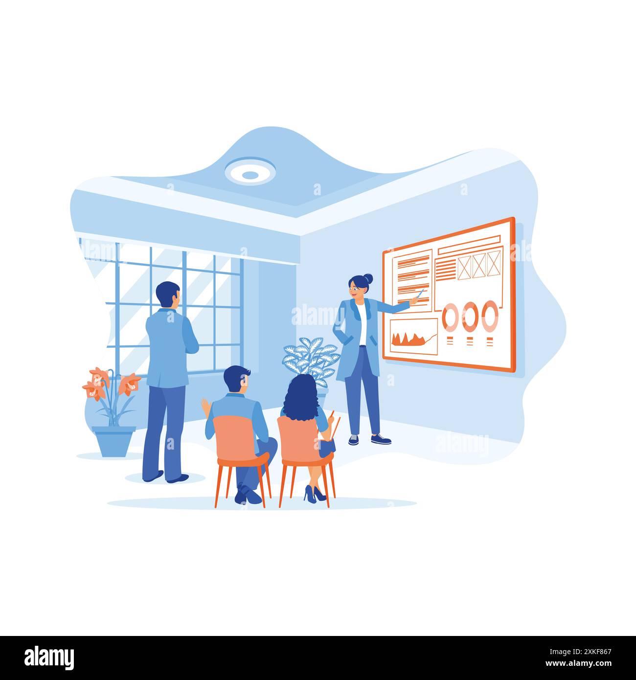 Modern businesswoman making presentation Stock Vector Images - Alamy