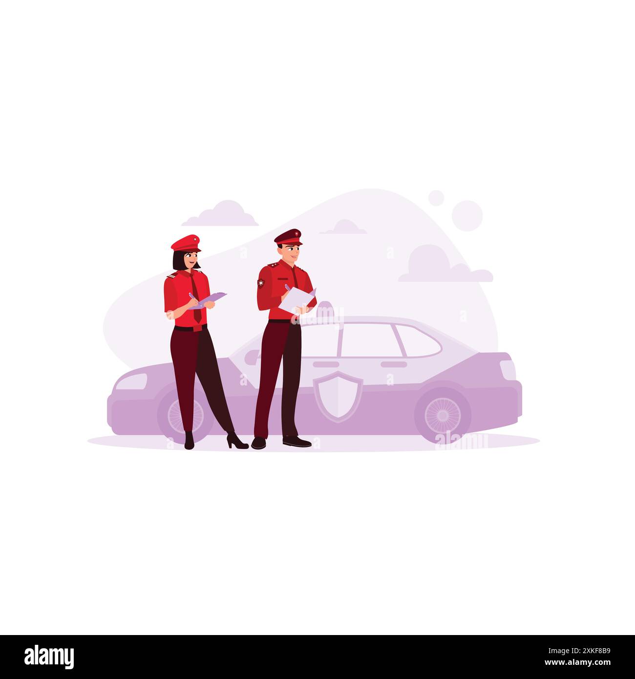 Man standing next police Cut Out Stock Images & Pictures - Alamy