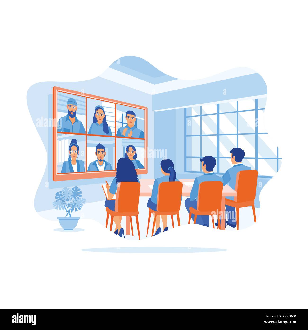 Meeting in boardroom Stock Vector Images - Alamy