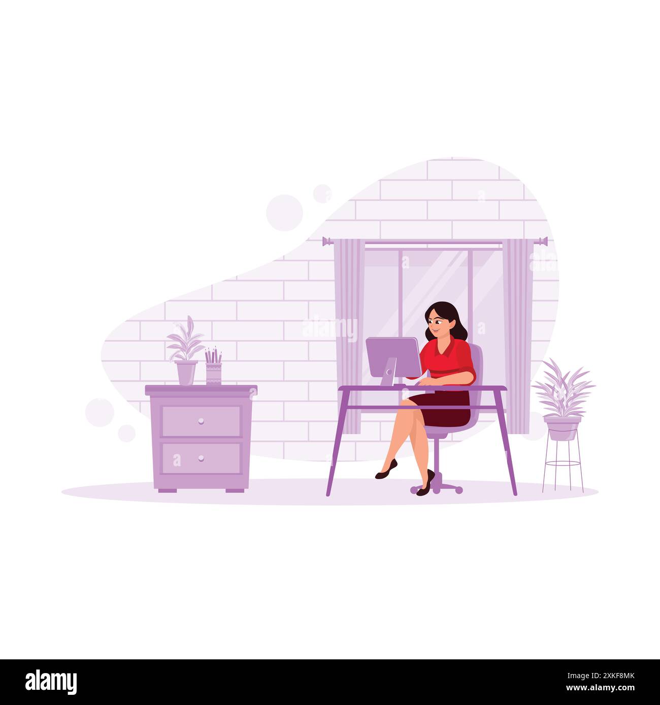 Cheerful mature woman in Stock Vector Images - Alamy