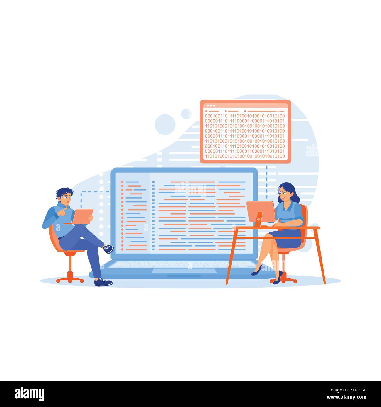 Computer programming collaboration Stock Vector Images - Alamy