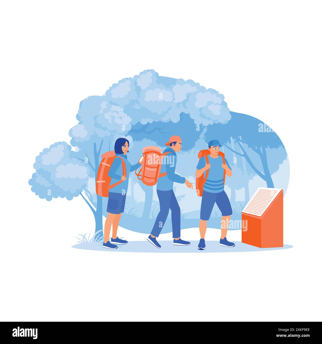 Trekking guide tourist Stock Vector Images - Alamy
