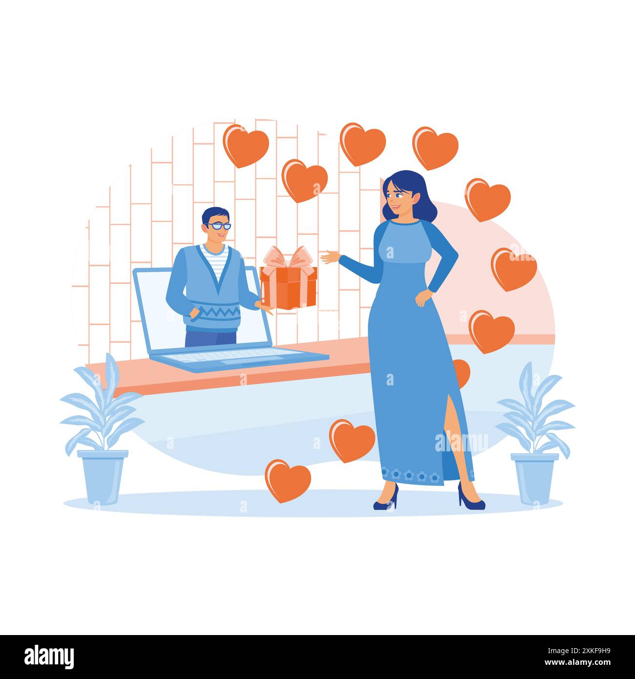 Romantic video shows man woman Stock Vector Images - Alamy
