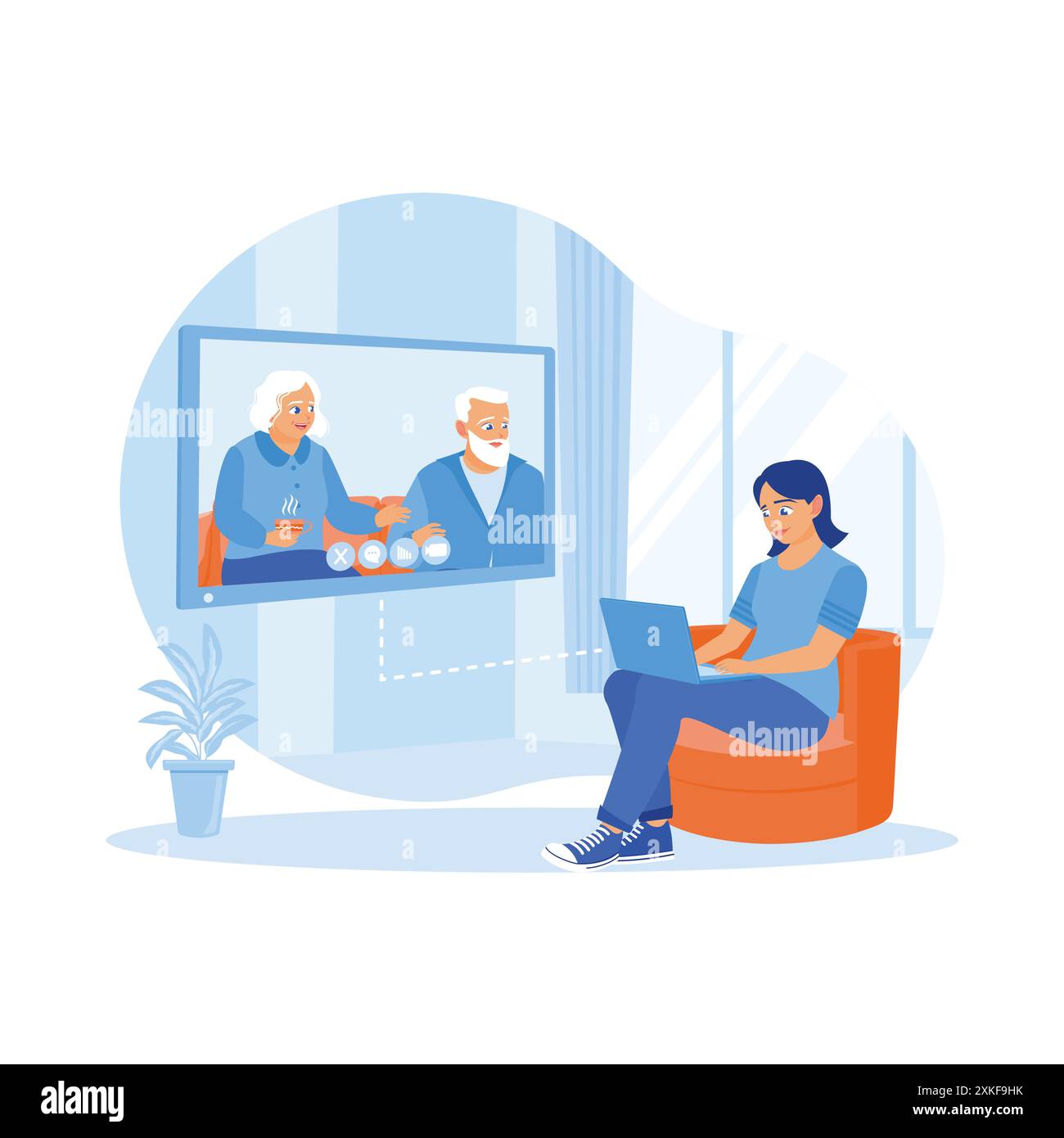 Happy aged young woman Stock Vector Images - Alamy