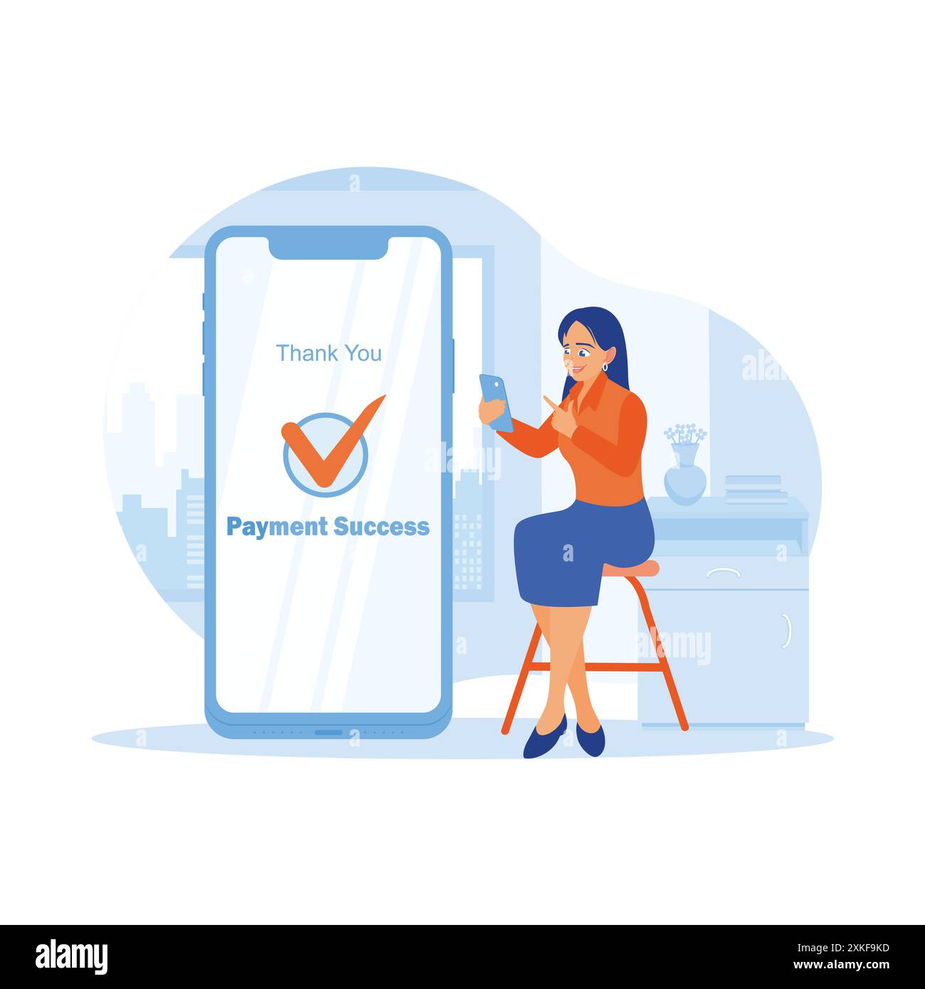 Young woman shopping smartphone credit Stock Vector Images - Alamy