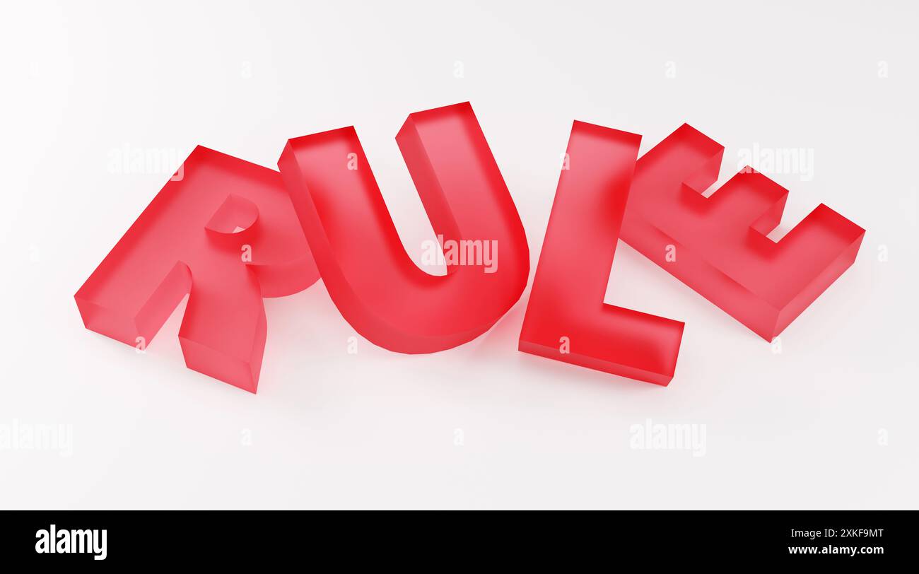 Luxury red inscription rule on grey podium, soft light, smooth ...