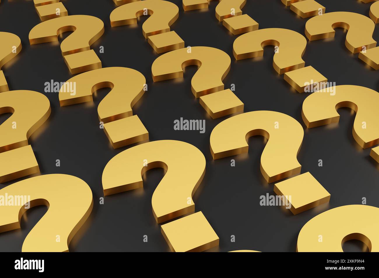 Luxury golden inscription question mark on black podium, soft light ...