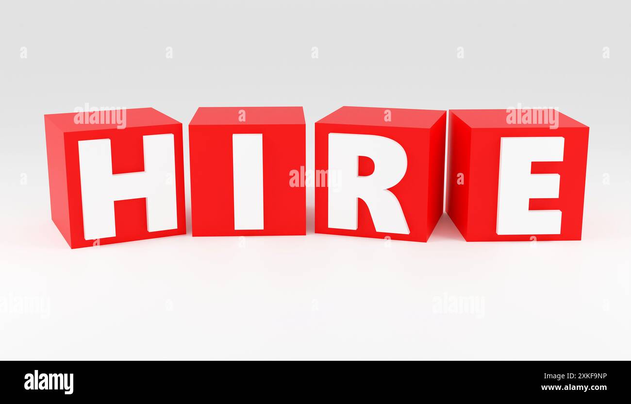 Luxury red inscription hire on grey podium, soft light, smooth ...