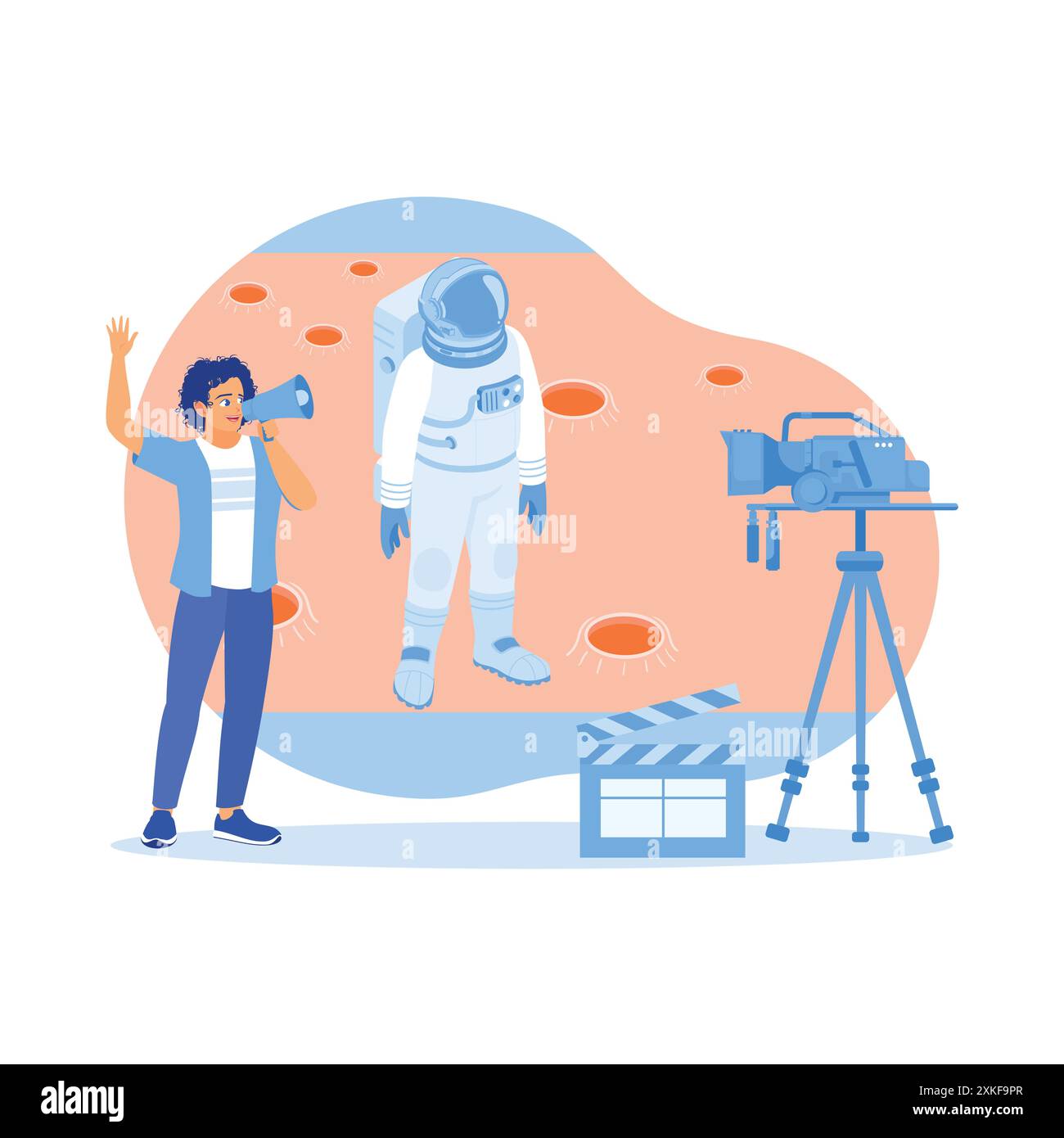 The cinematographer shoots scenes on Mars with a large LED screen ...