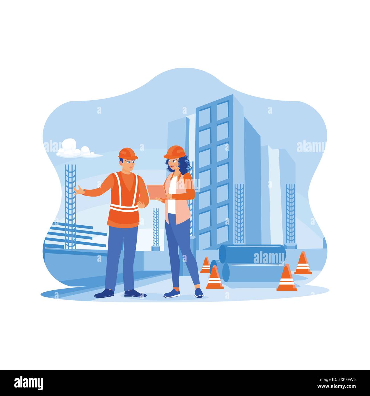 Builder working on building Stock Vector Images - Alamy