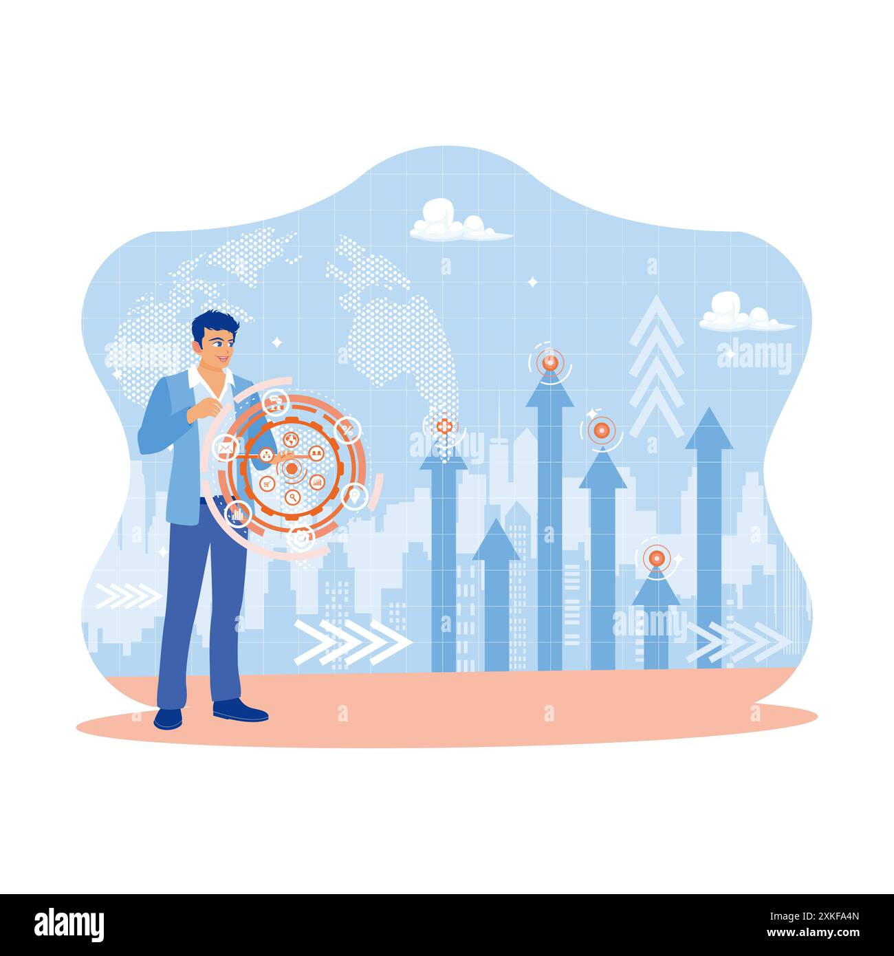 Collage businessman isolated on Stock Vector Images - Alamy