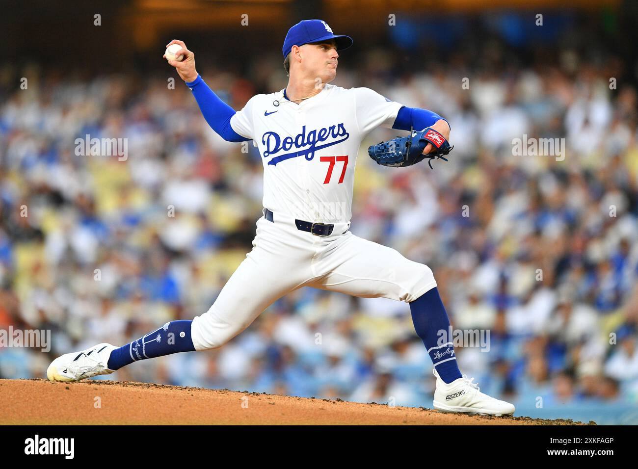LOS ANGELES, CA - JULY 22: Los Angeles Dodgers pitcher River Ryan (77 ...