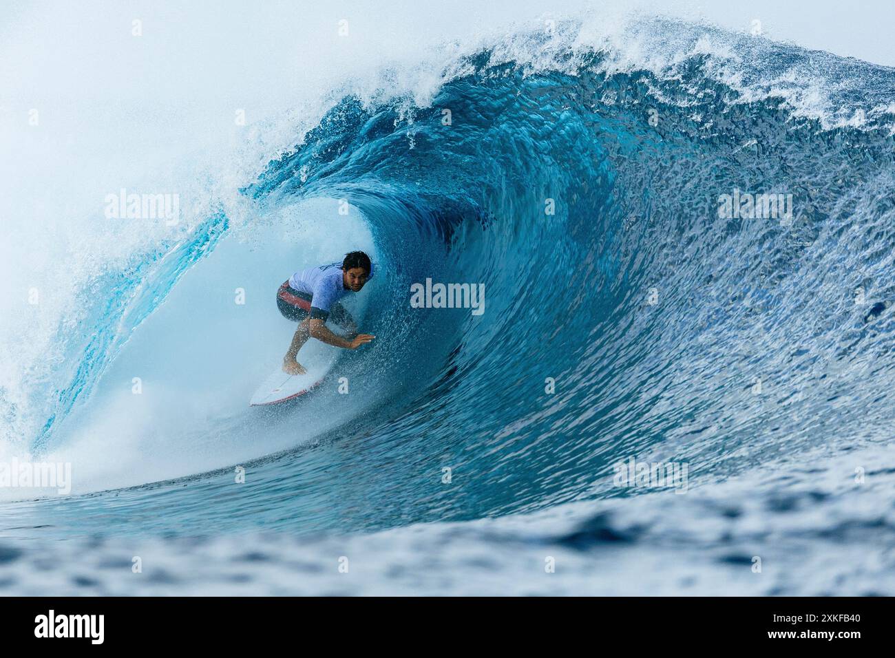Connor O'Leary of team Japan surfs a wave on a training day before the ...