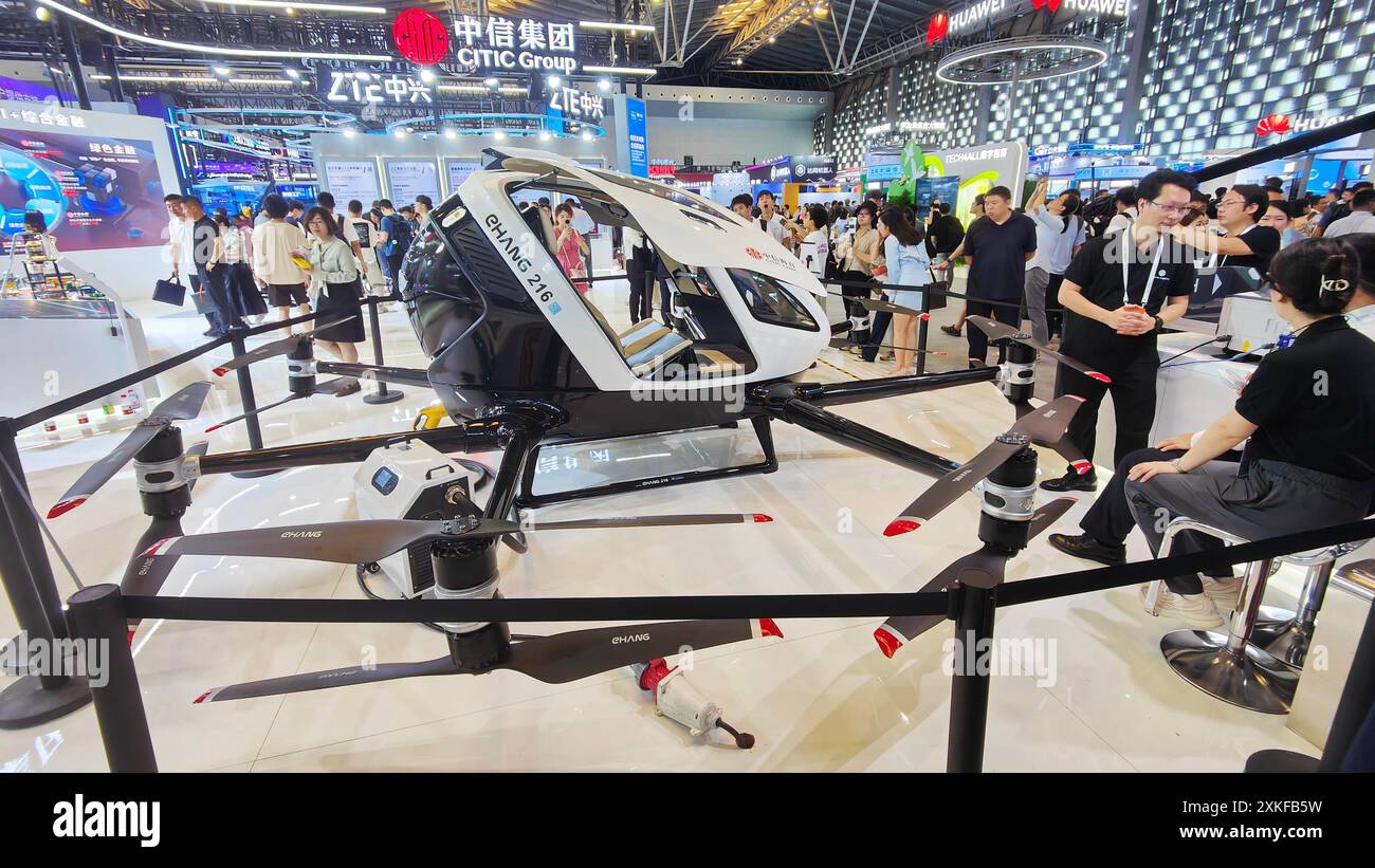 SHANGHAI, CHINA - JULY 7, 2024 - Visitors visit eVTOL, an electric ...