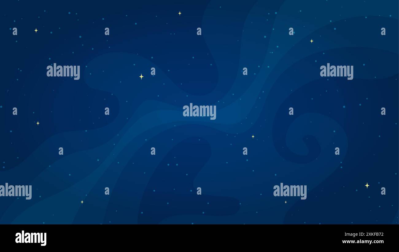 Starry night sky background vector illustration. Cartoon style night ...