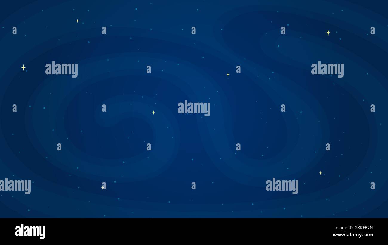 Starry night sky background vector illustration. Cartoon style night ...