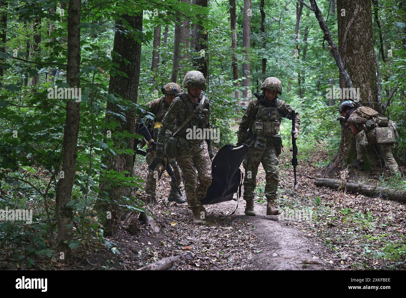 UKRAINE - JULY 22, 2024 - Servicemen of the 3rd Colonel Petro Bolbochan ...