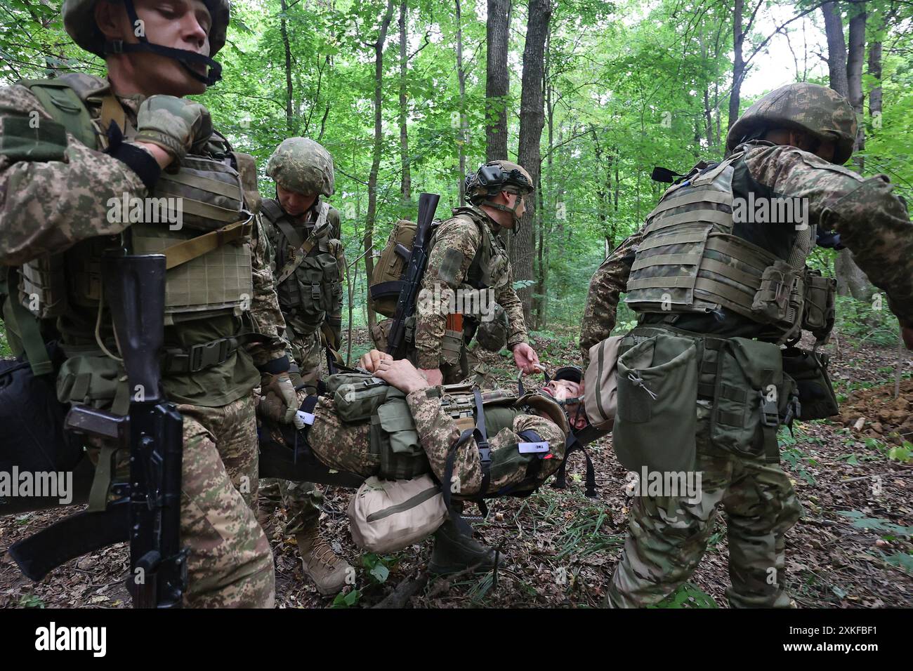 UKRAINE - JULY 22, 2024 - Servicemen of the 3rd Colonel Petro Bolbochan ...