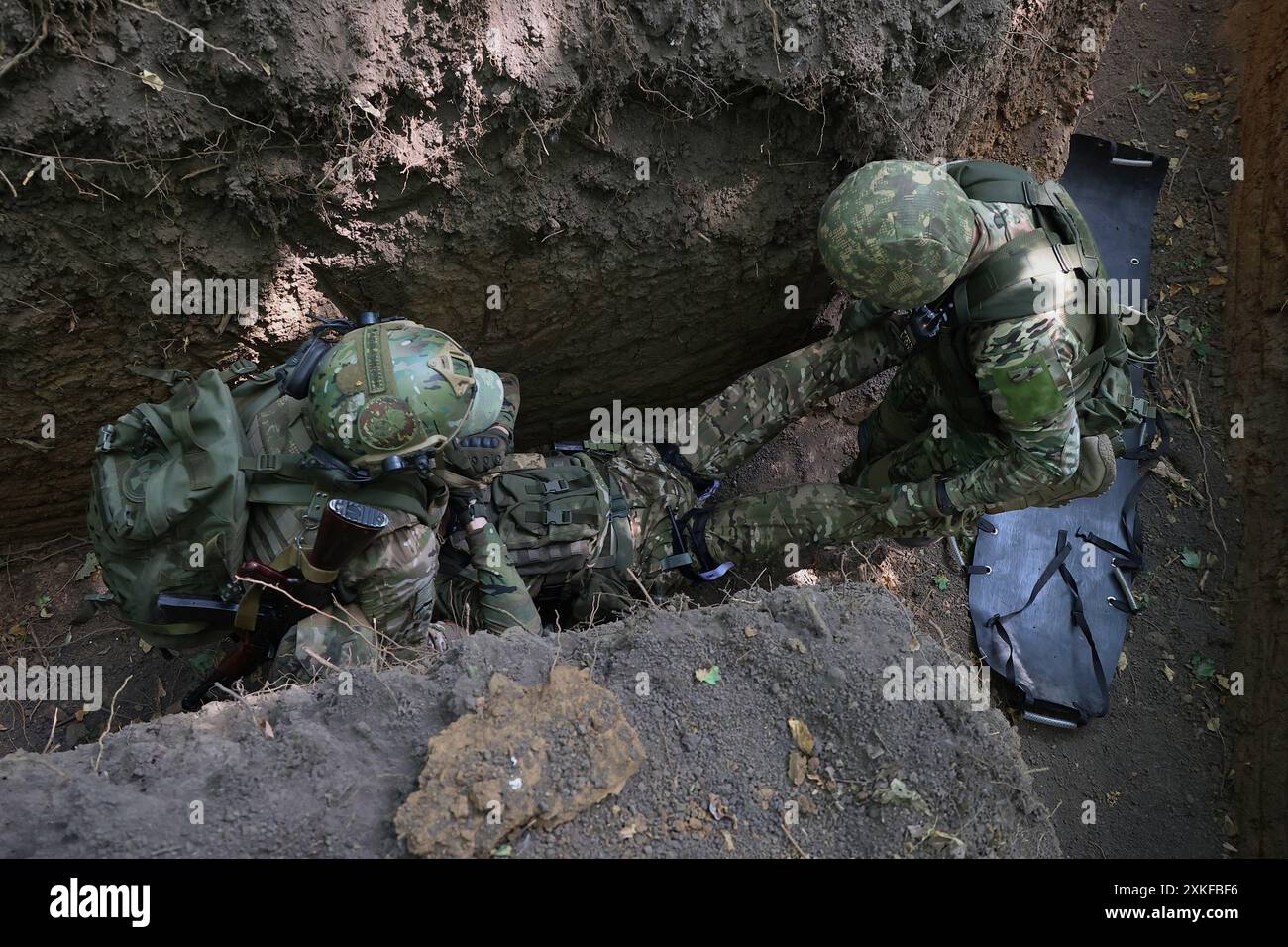 UKRAINE - JULY 22, 2024 - Servicemen of the 3rd Colonel Petro Bolbochan ...