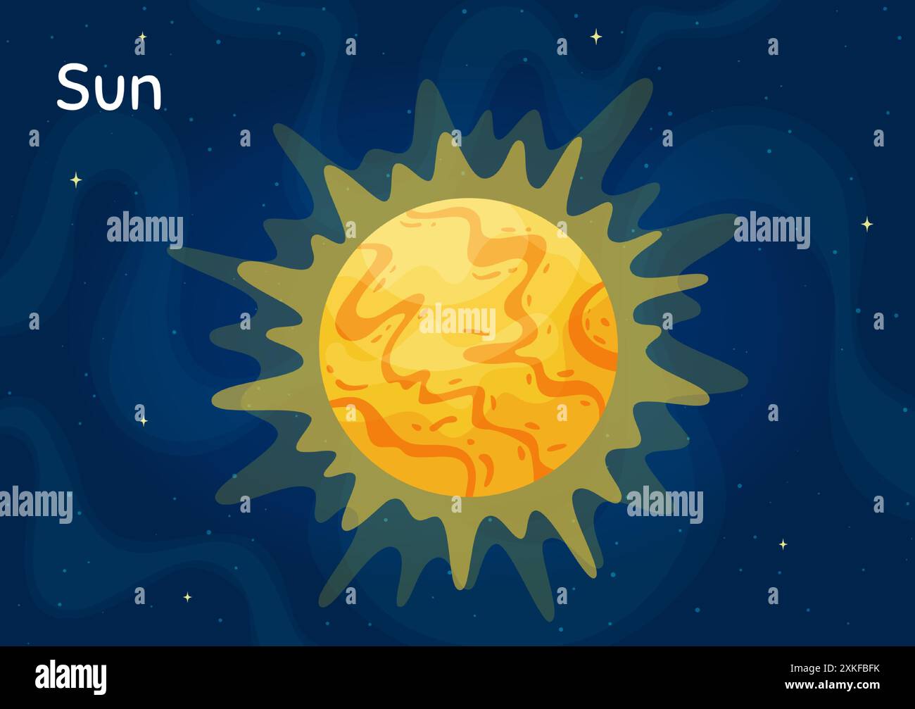 Solar system star Sun vector illustration. Celestial object art concept ...
