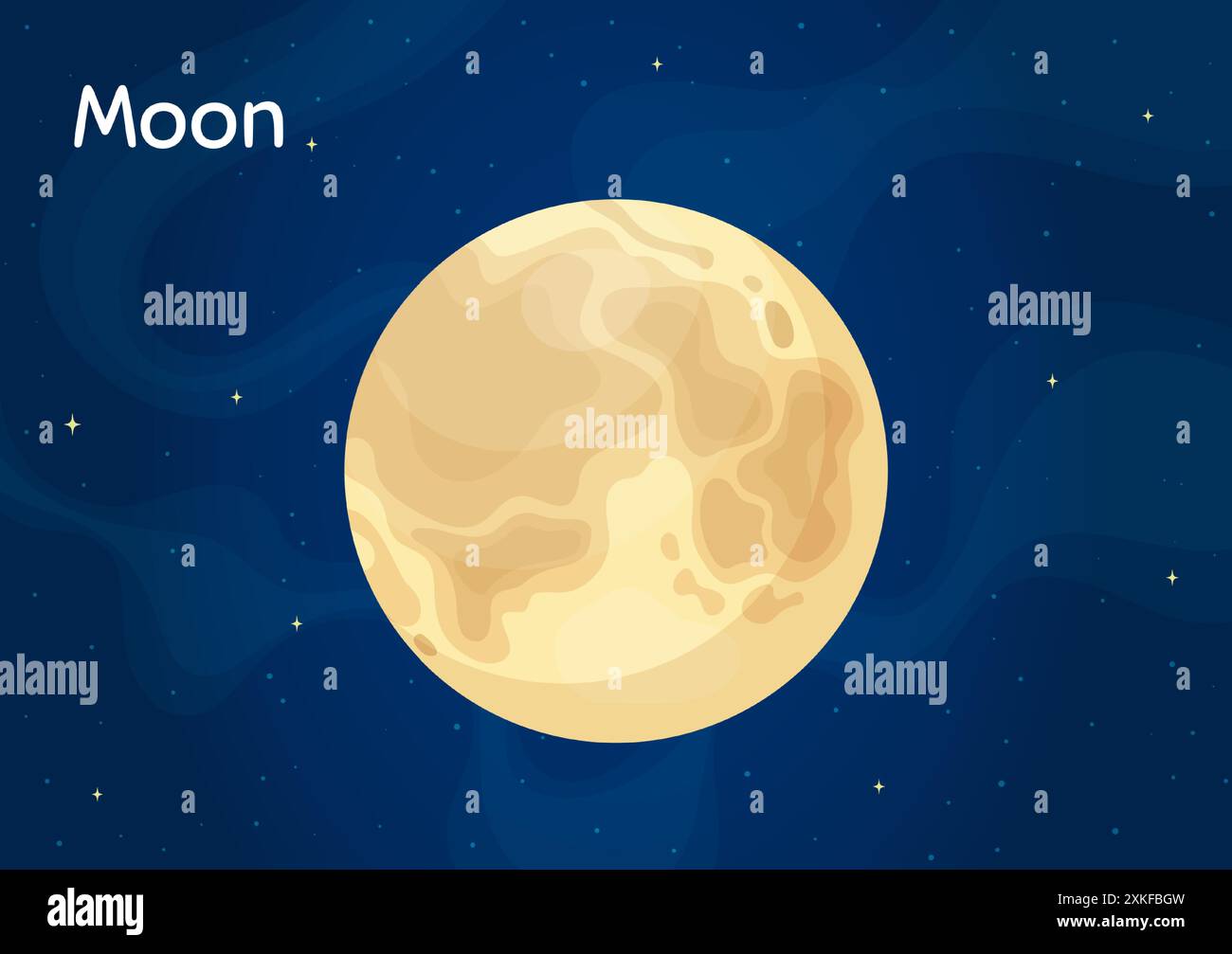 Cartoon space satelite Moon vector illustration. Astronomical object ...