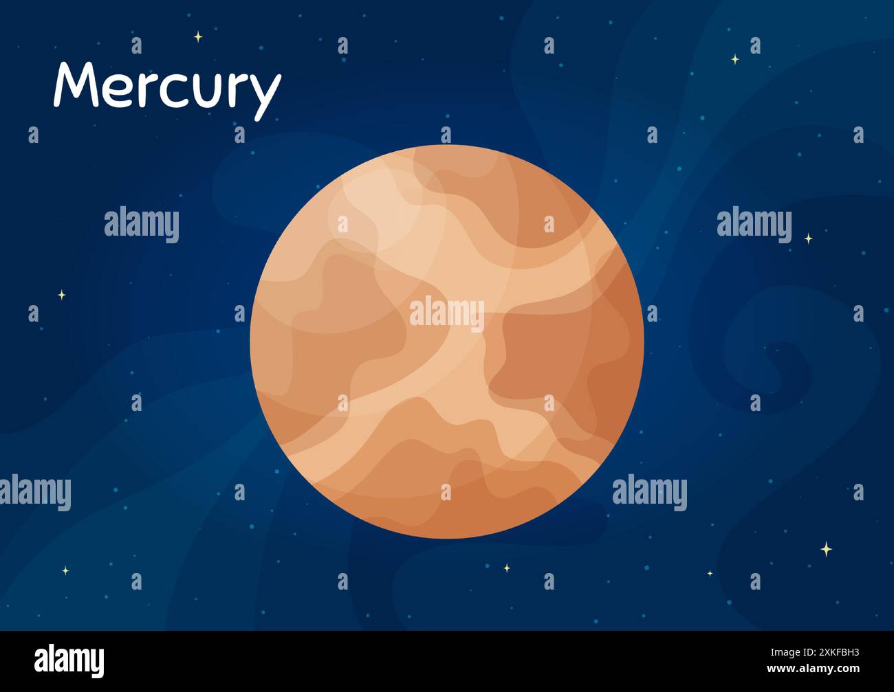 Comic space planet Mercury vector illustration. Astronomical object art ... Comic space planet Mercury vector illustration. Astronomical object art ...
