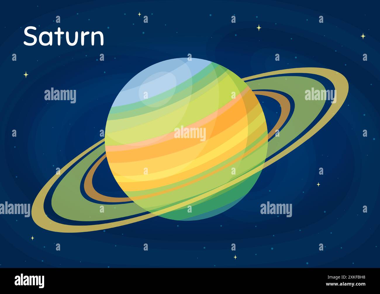 Cartoon space planet Saturn vector illustration. Galaxy space objects ...
