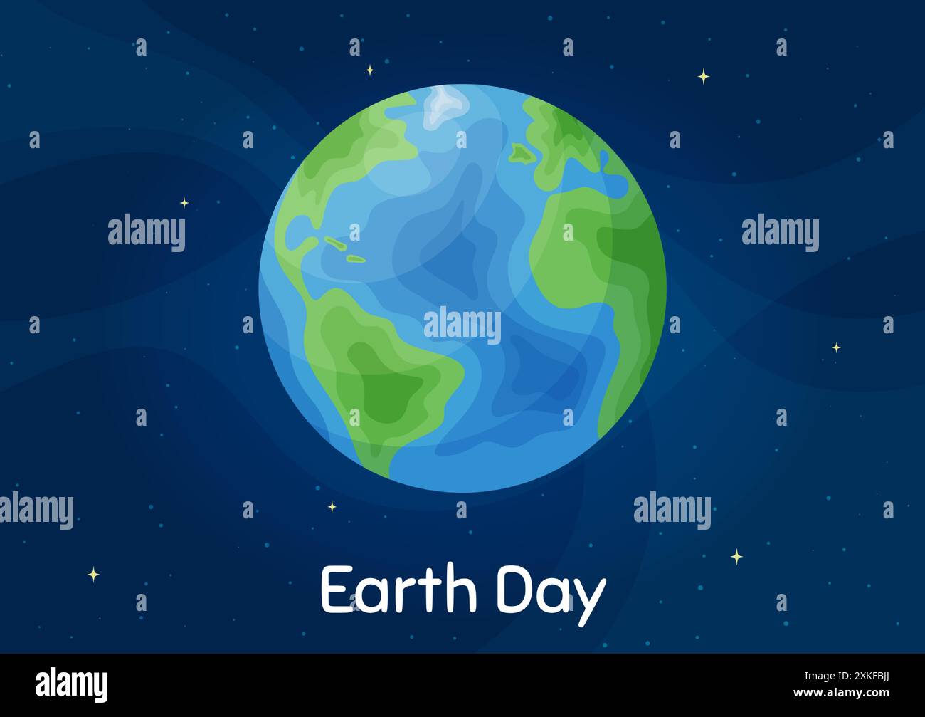Earth Day environmental poster concept art. Cartoon style planet Earth ...