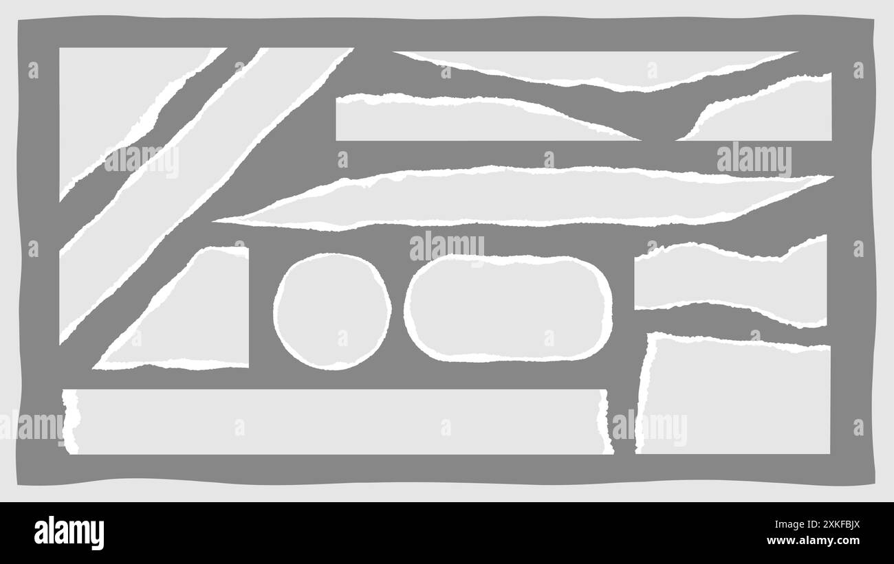 Isolated torn newspaper sheet, blank ripped paper shred, edge tear page ...