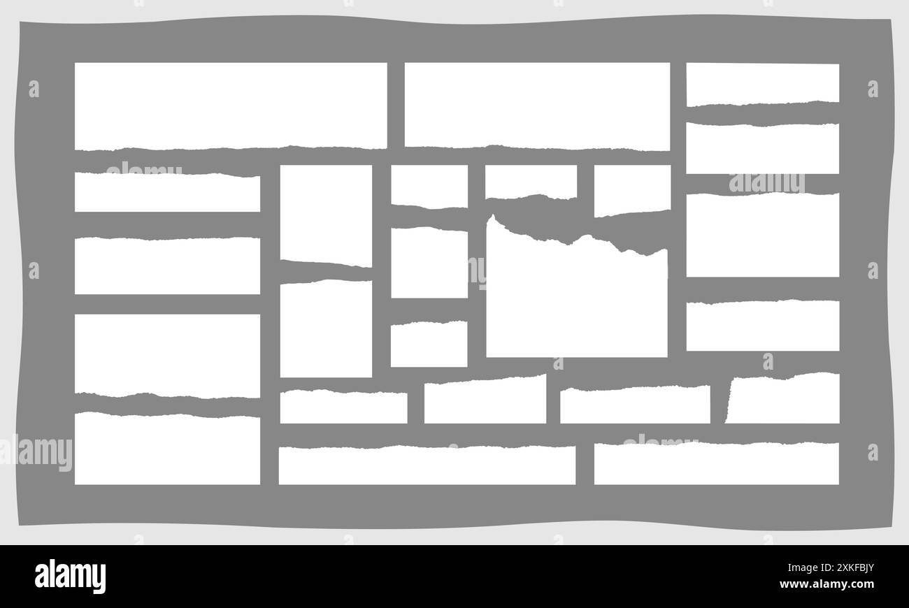 Torn paper edge rectangle Black and White Stock Photos & Images - Alamy