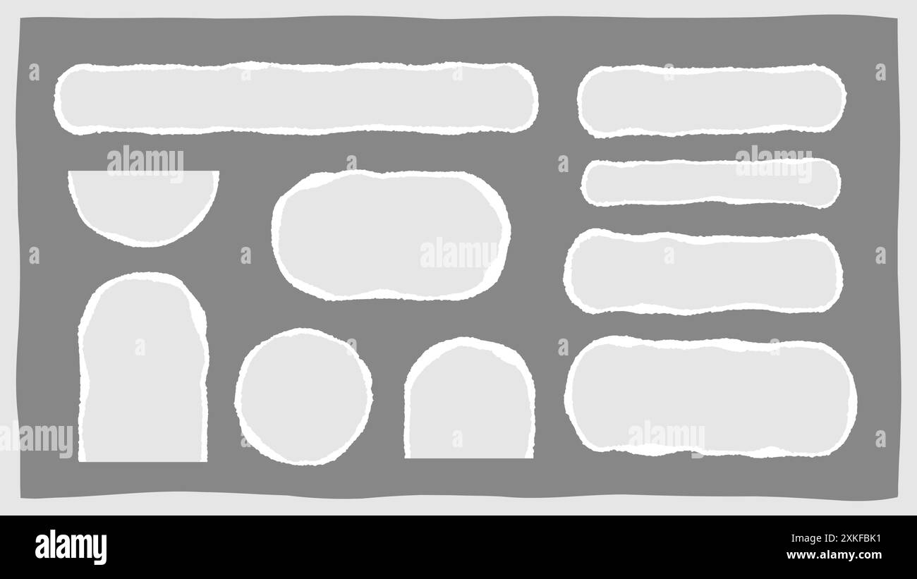 Isolated tear paper border, edge ripped newspaper note, blank rip ...