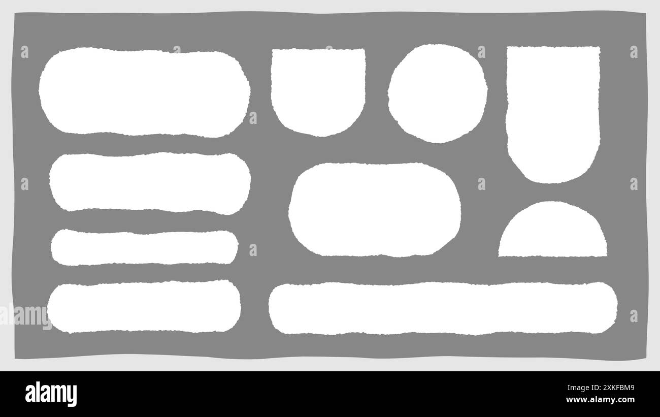 Blank ripped cardboard note, edge torn paper shred, circular grunge ...