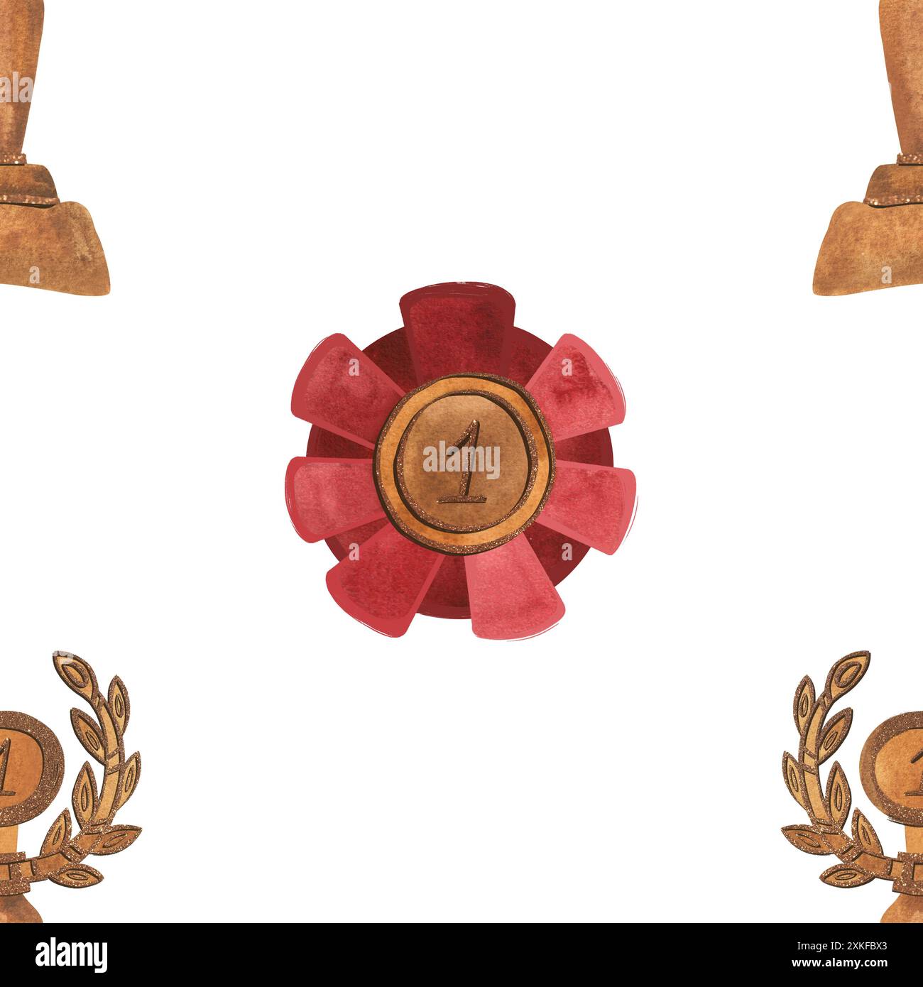 Competition winner prize: seamless pattern with sparkling cups and ...