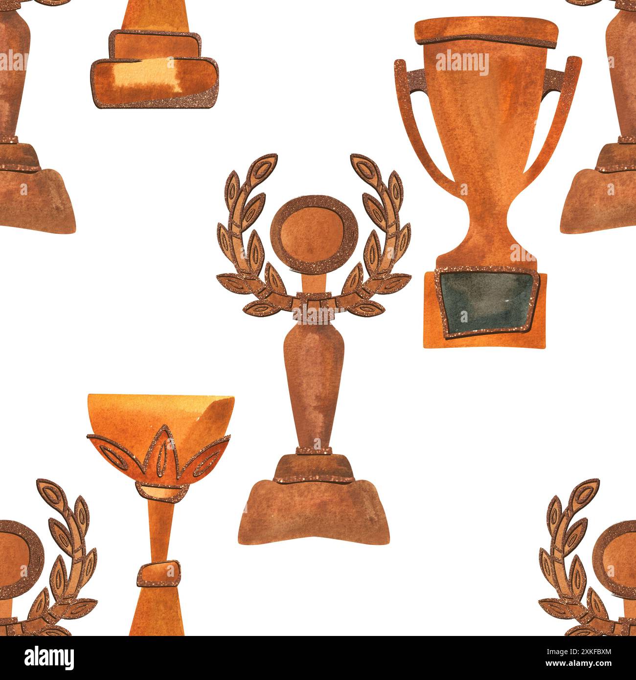 Competition winner prize: seamless pattern with sparkling cups and ...