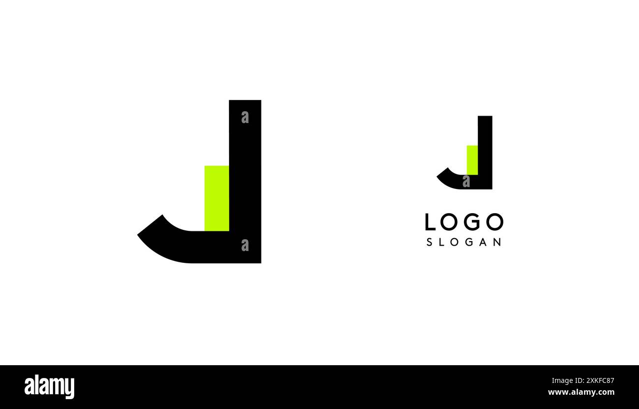 Bauhaus flat unique Letter J, color logo for business, tech apps ...