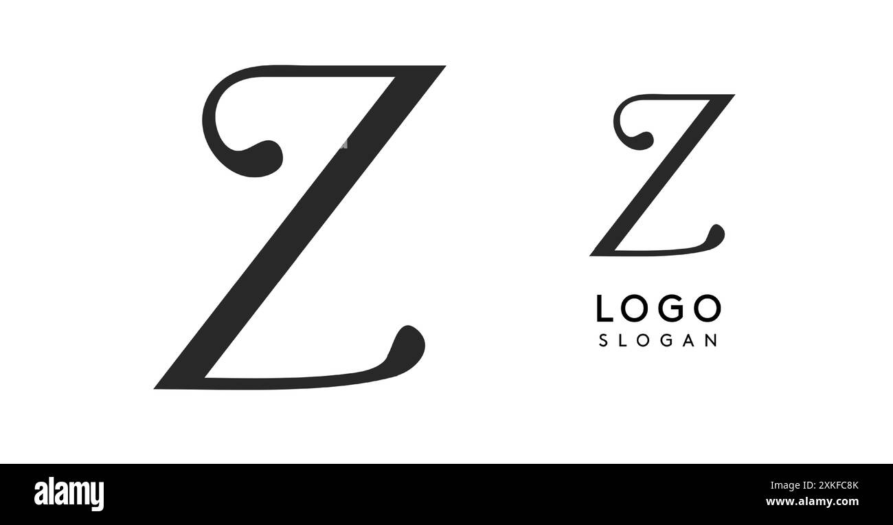 Elegant calligraphic logo. Stylish letter Z, sleek typography for ...