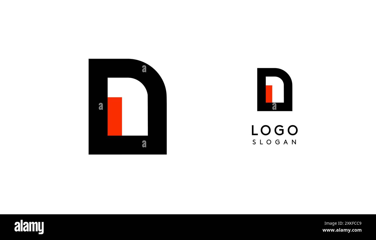Bauhaus flat unique Letter D, color logo for business, tech apps ...