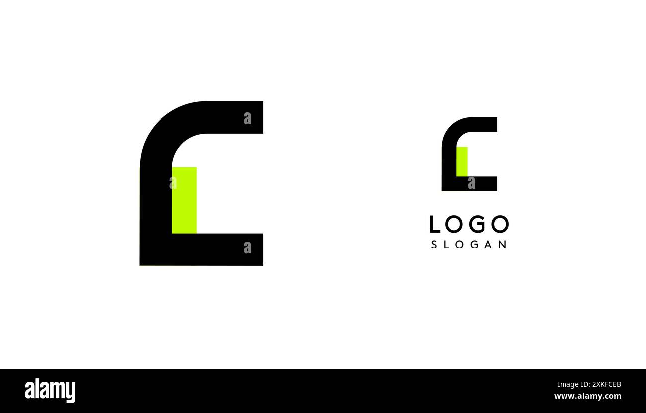 Bauhaus flat unique Letter C, color logo for business, tech apps ...