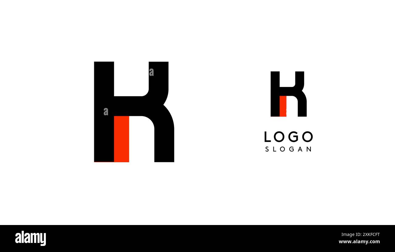 Bauhaus flat unique Letter K, color logo for business, tech apps ...