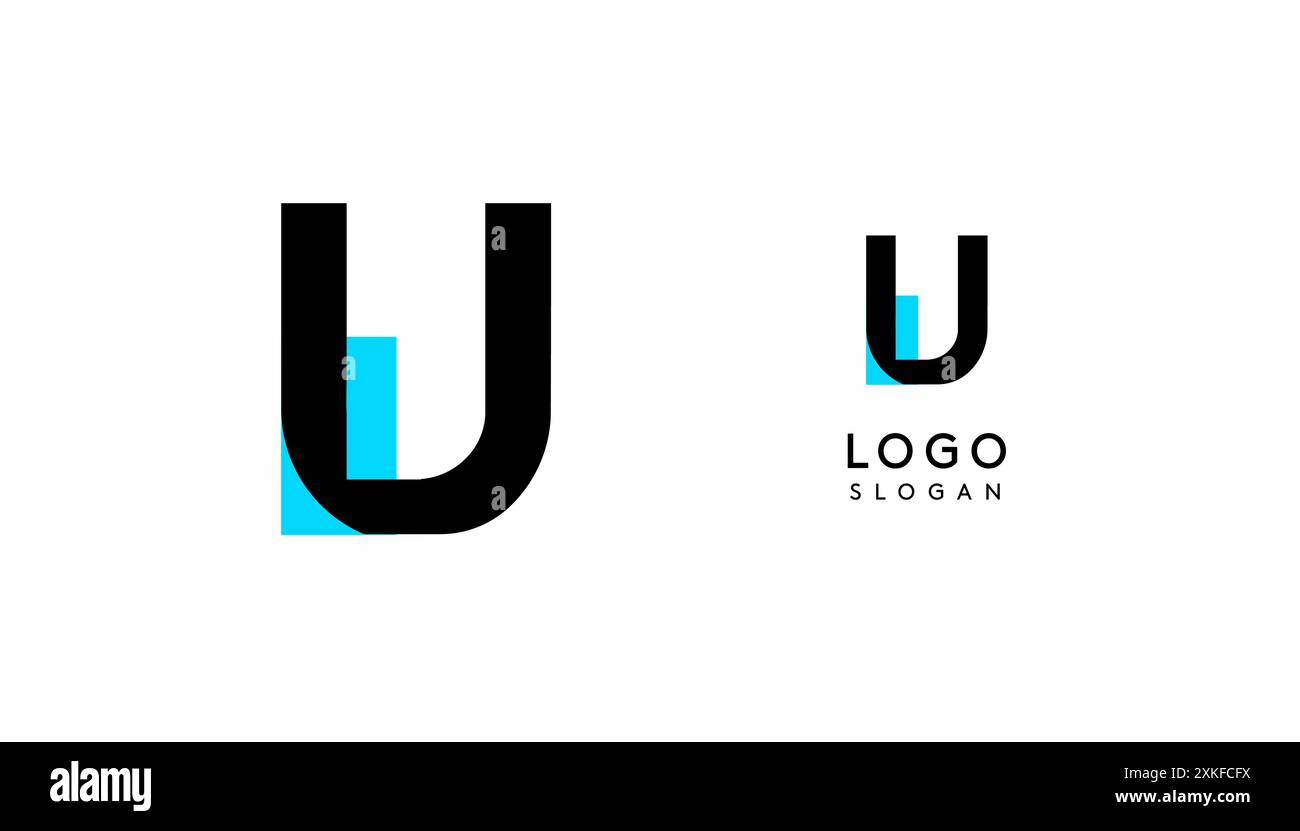 Bauhaus flat unique Letter U, color logo for business, tech apps ...