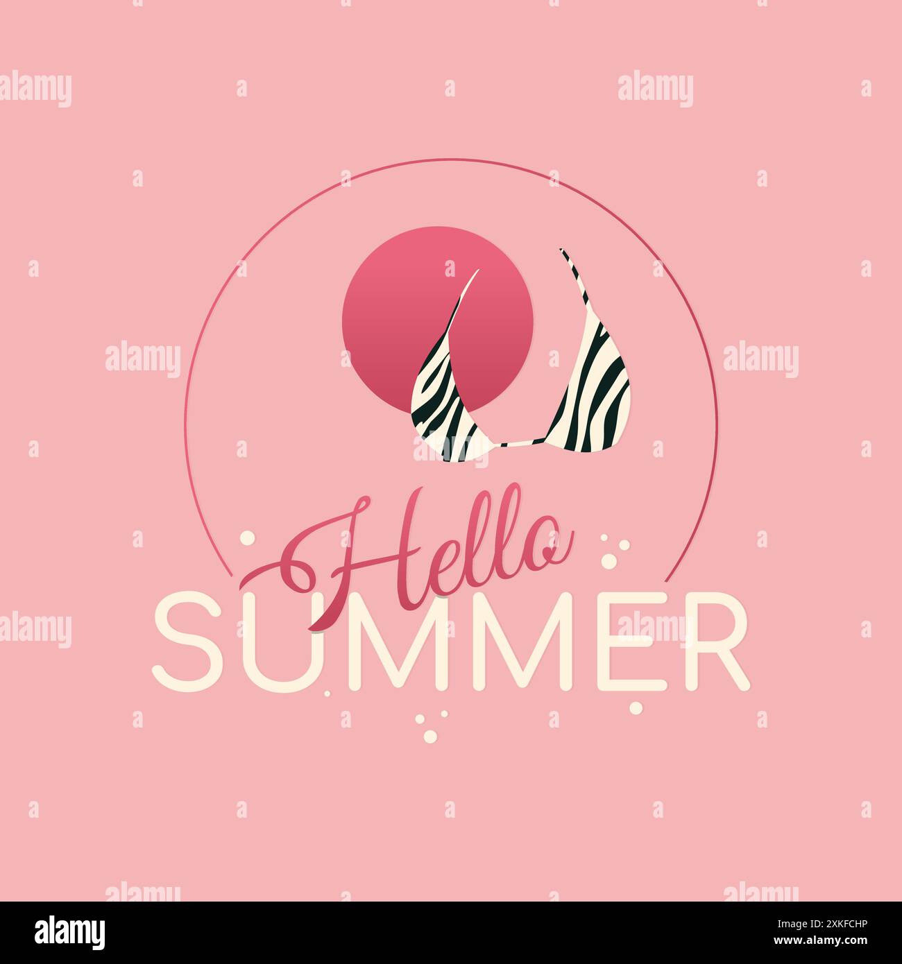 Hello summer letter banner template background with bra. Vector ...