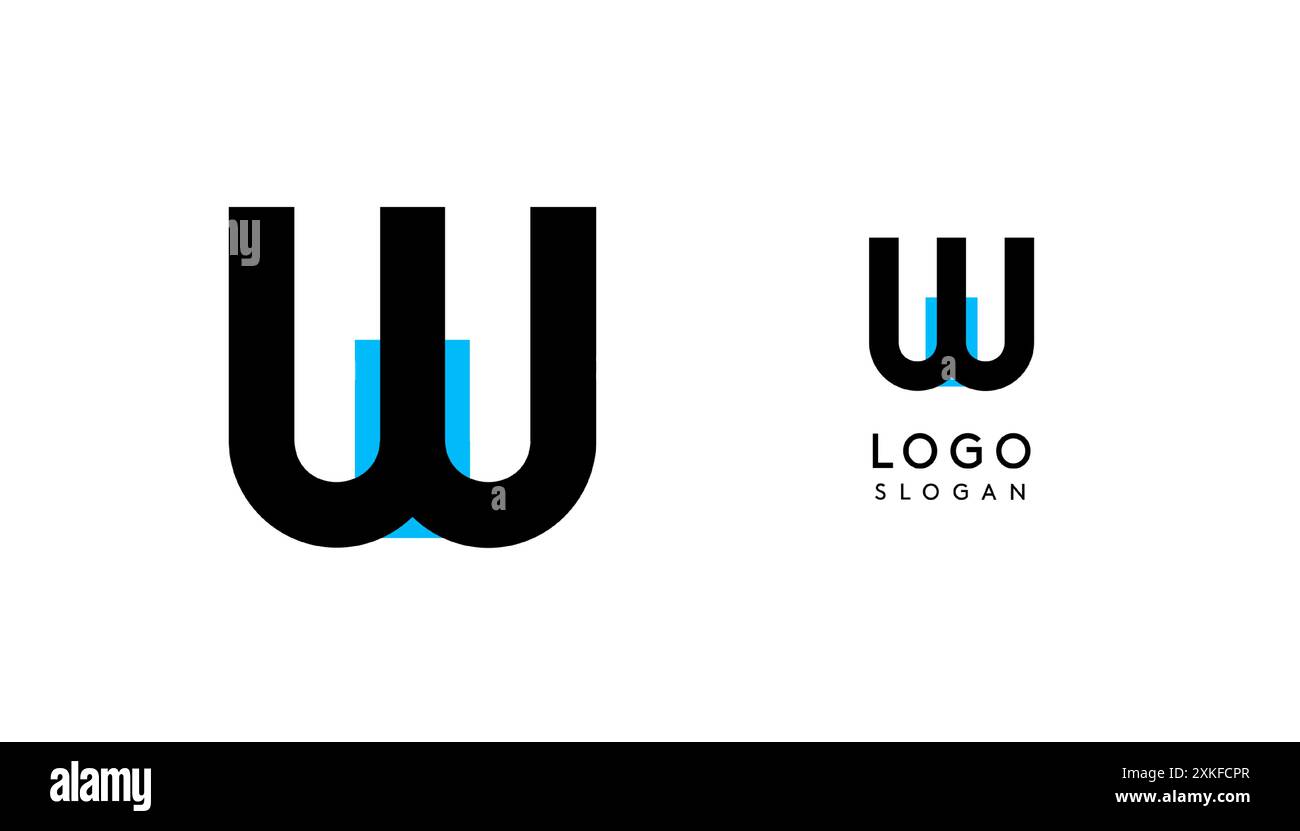 Bauhaus flat unique Letter W, color logo for business, tech apps ...