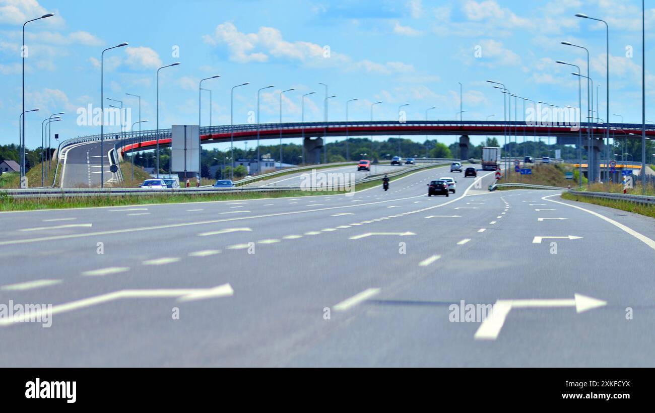 Warsaw, Poland. 15 July 2024. View of cars on the expressway S17 ...