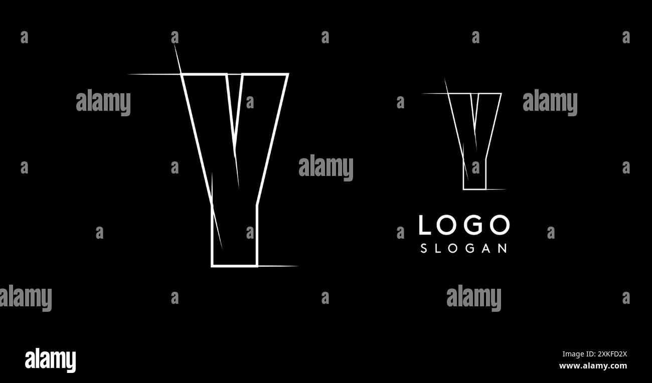 Letter Y pencil drawn, architectural blueprint logo design ...