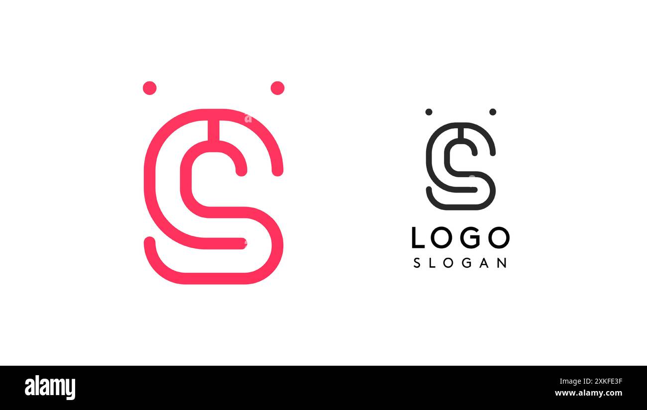 Stylized letter S, tech-inspired typography logo, unique ...