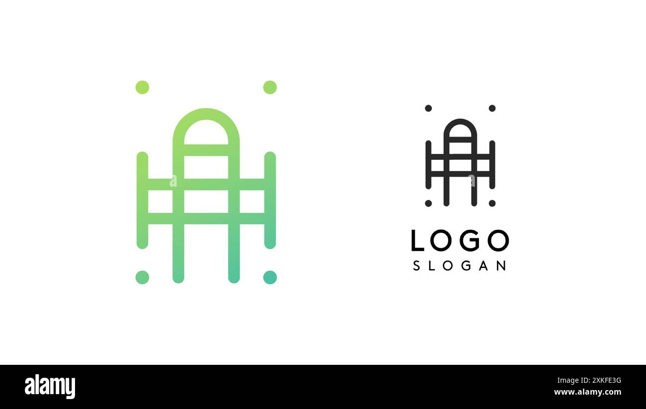 Stylized letter A tech-inspired typography logo, unique ...