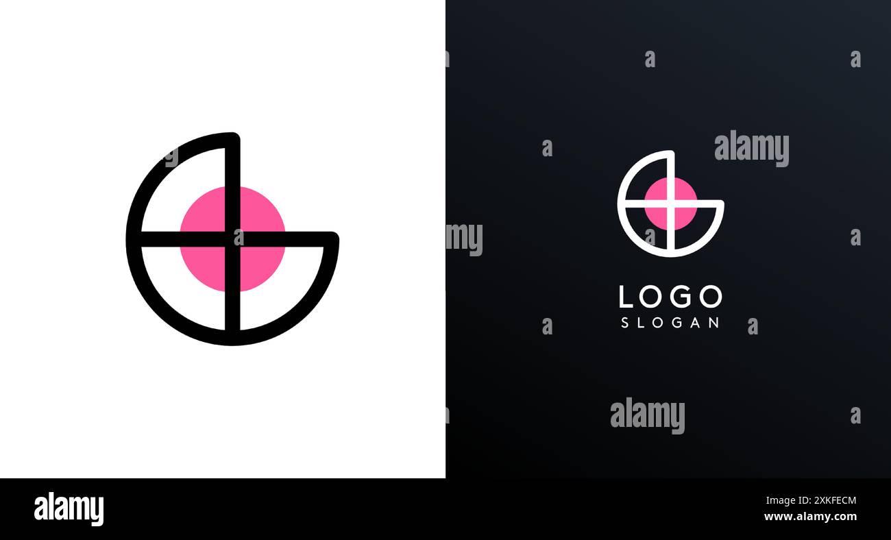 Letter G modern logo featuring geometric shapes, circle and lines ...