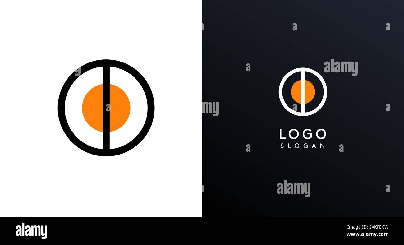 Letter O modern logo featuring geometric shapes, circle and lines ...