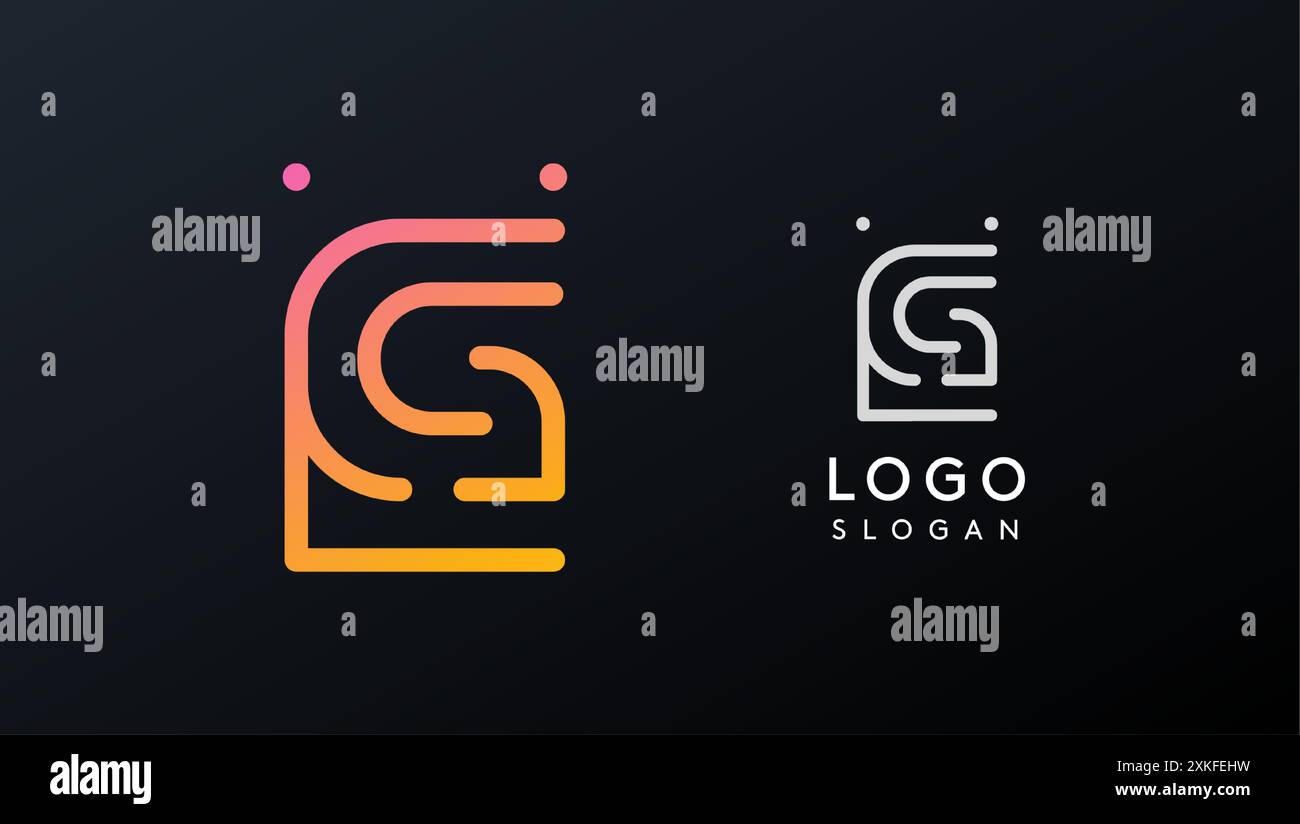 Stylized letter G, tech-inspired typography logo, unique ...