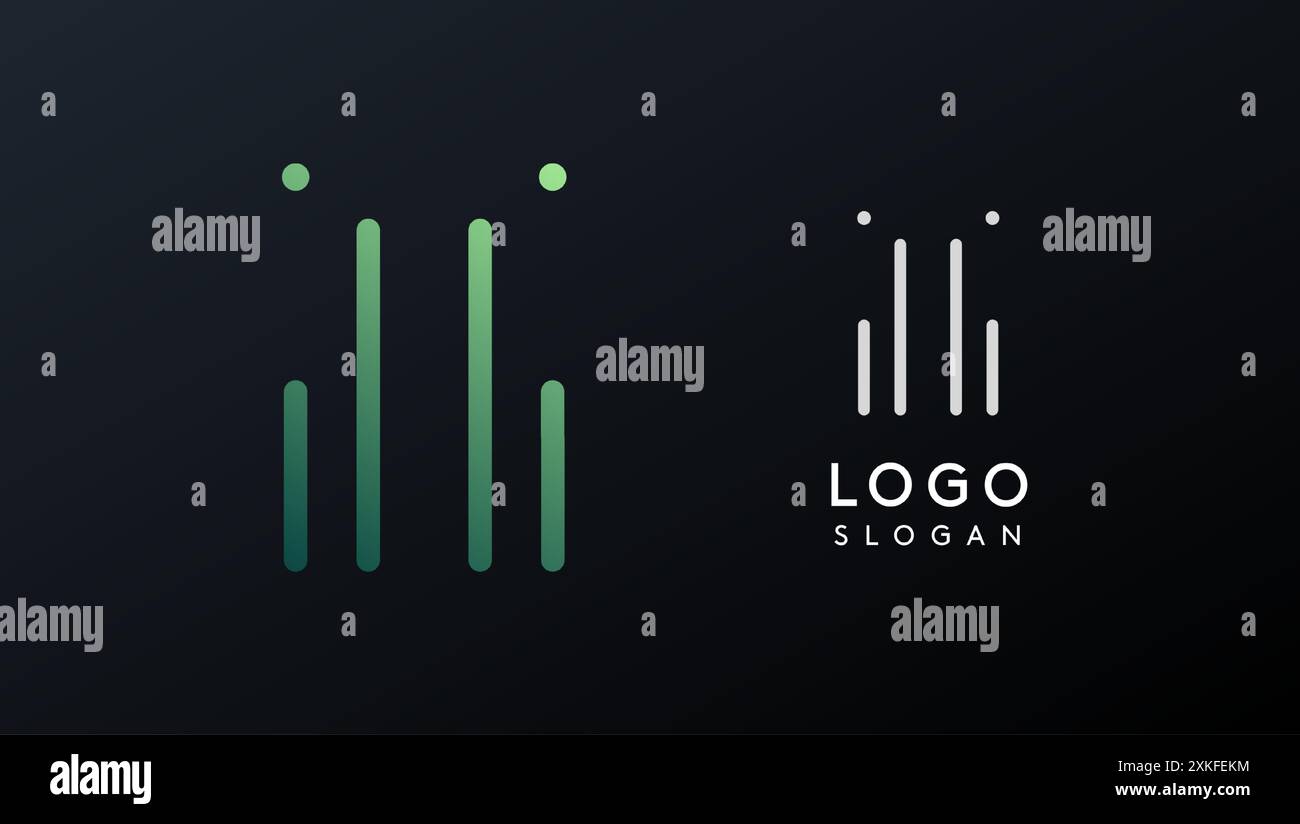 Stylized letter I, tech-inspired typography logo, unique ...